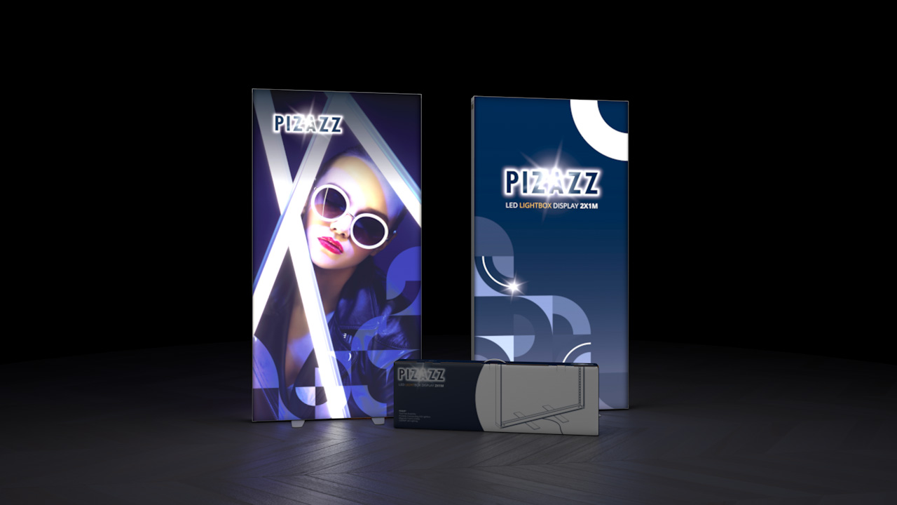 Freestanding LED Lightbox Banner Display | PIZAZZ® LED Fabric Lightbox